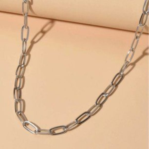 Jewelry | 33 Silver Color Paper Clip Chain Necklace | Poshmark